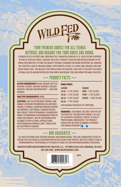 Wild Fed Joint Support #1 Organic Herbal Supplement